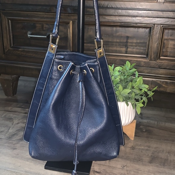 BARBARA MILANO | Bags | Vintage Barbara Milano Navy Blue Leather ...